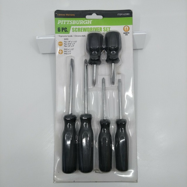 Pittsburgh 6 PC Screwdriver Set Magnetic Ergonomic Handles for sale ...