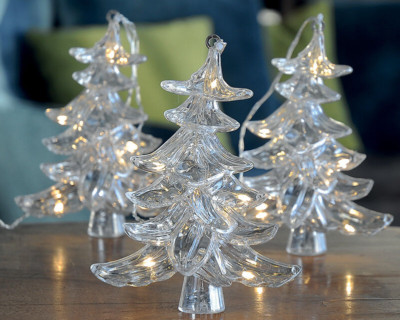 Alberi Acrilico Filo Luci Led Set 3 Decorazione Addobbi Hervit *27099 ...