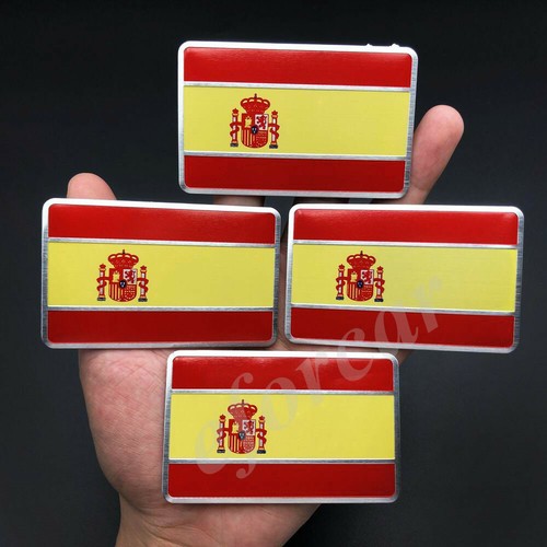 4x Metal Spain Spanish Flag Car Emblem Badge Motorcycle Gas Tank ...
