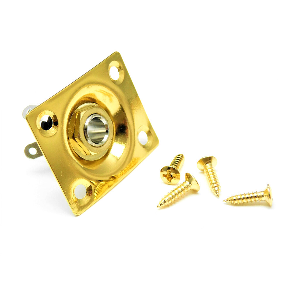 Focsone Gold Electric Guitar Output Jack Plate Rectangle Socket for ...
