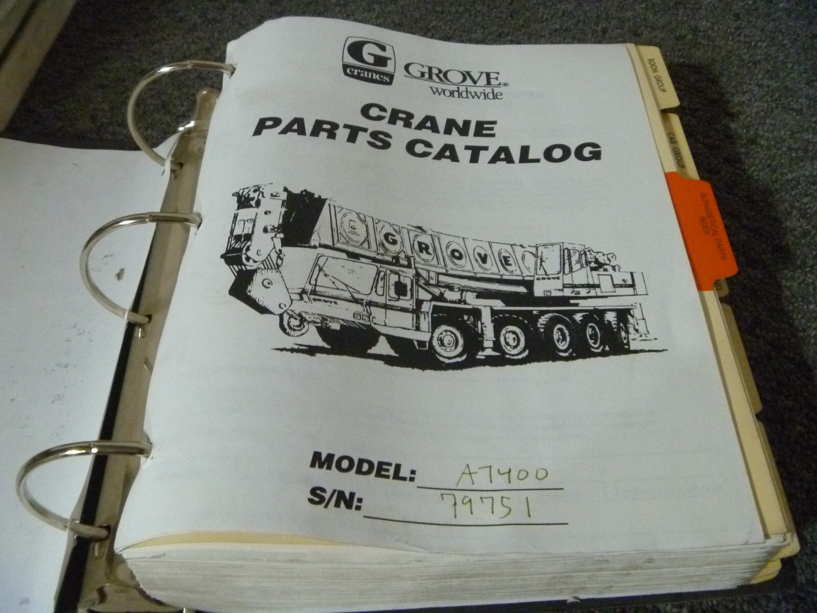 Grove AT400 All-Terrain Crane Parts Catalog Manual Book | eBay