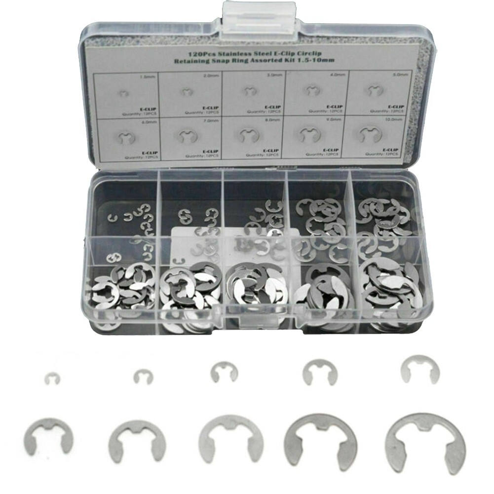 M1 5 to M10 Stainless Steel E Clips C Circlip Kit Corrosion and Oil ...