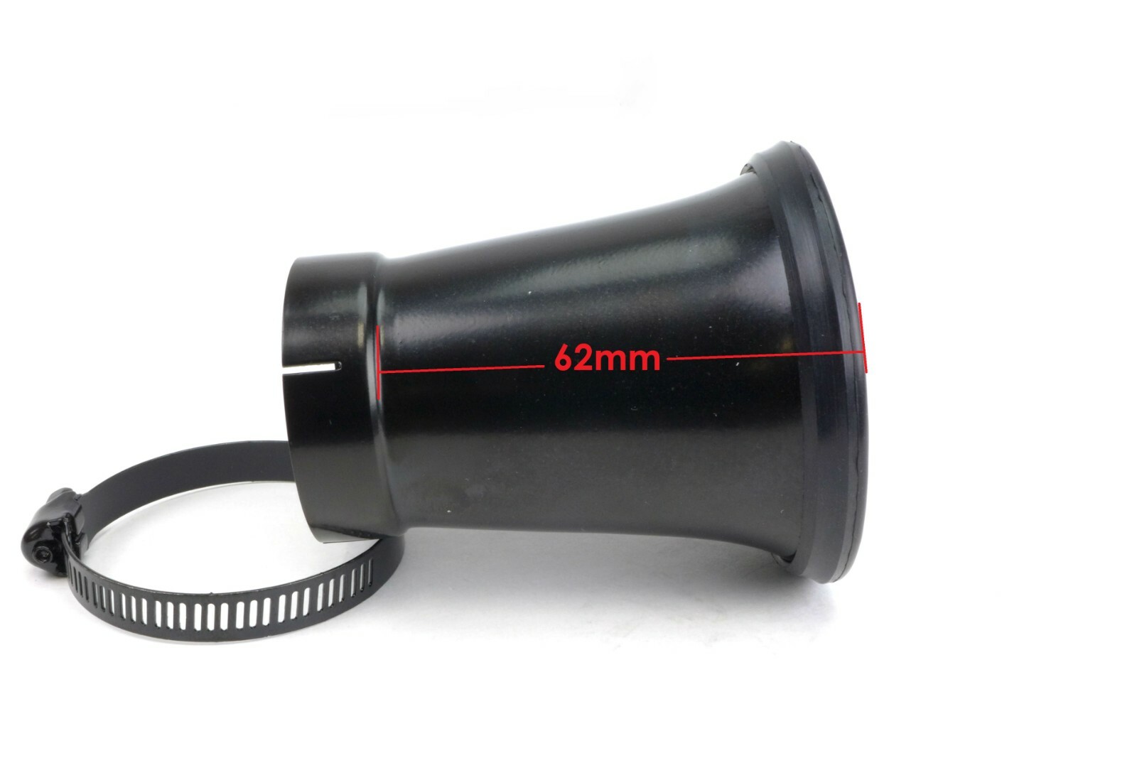 Black Aluminum Velocity Stack 50mm x 62mm Trumpet Style with Removable ...