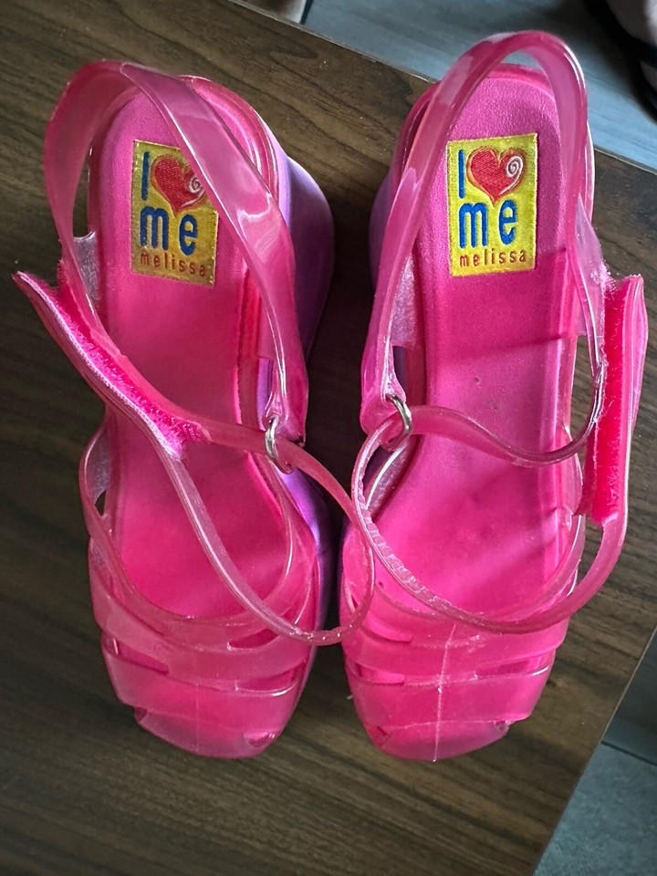 Melissa I Heart Melissa Grendene Pink Jelly Platform Wedge Sandals Size ...
