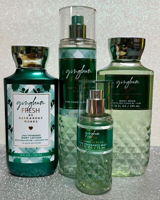 Bath & Body Works Gingham Fresh Set Fragrance Mist, Body Cream, Body ...