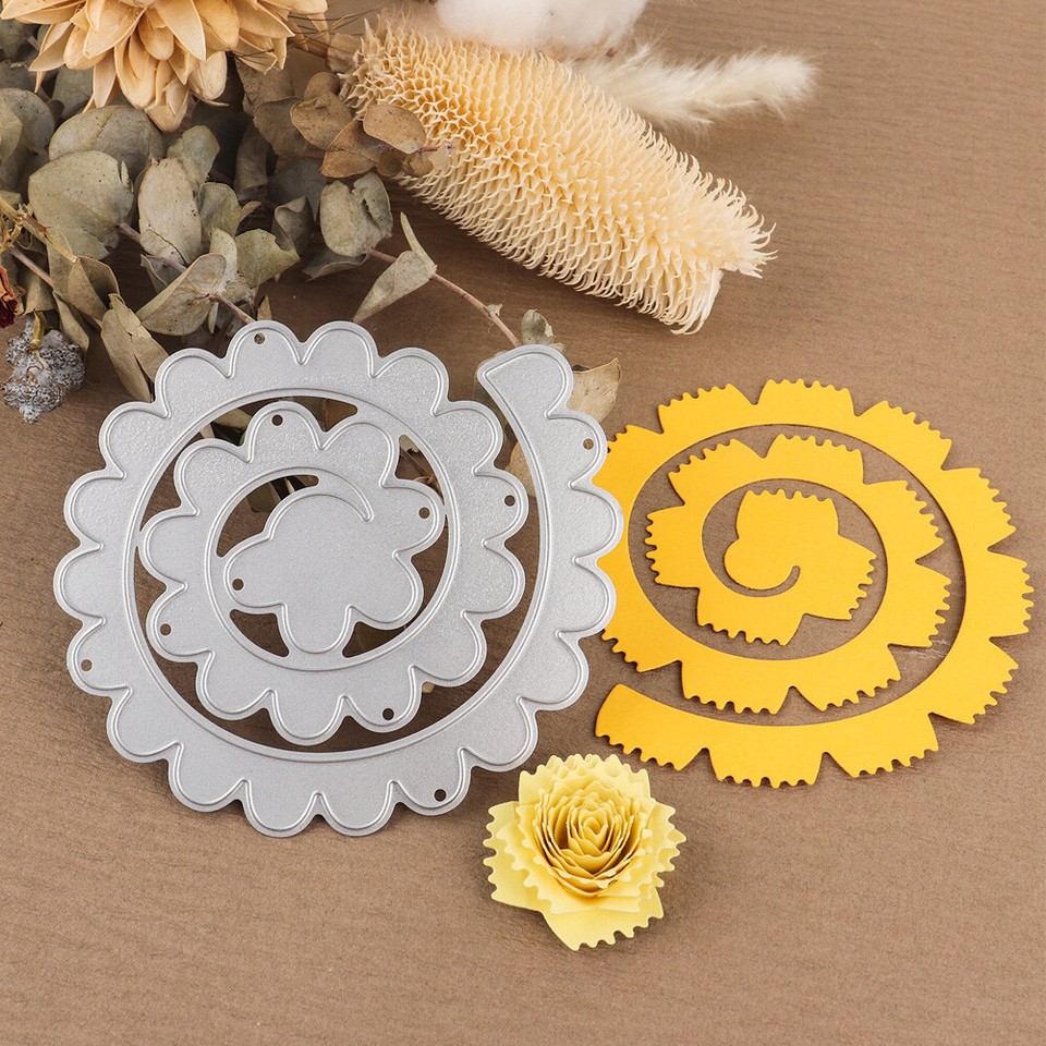 3D Rolled Flower Metal Cutting Dies Stencils DIY Scrapbooking Embossing ...