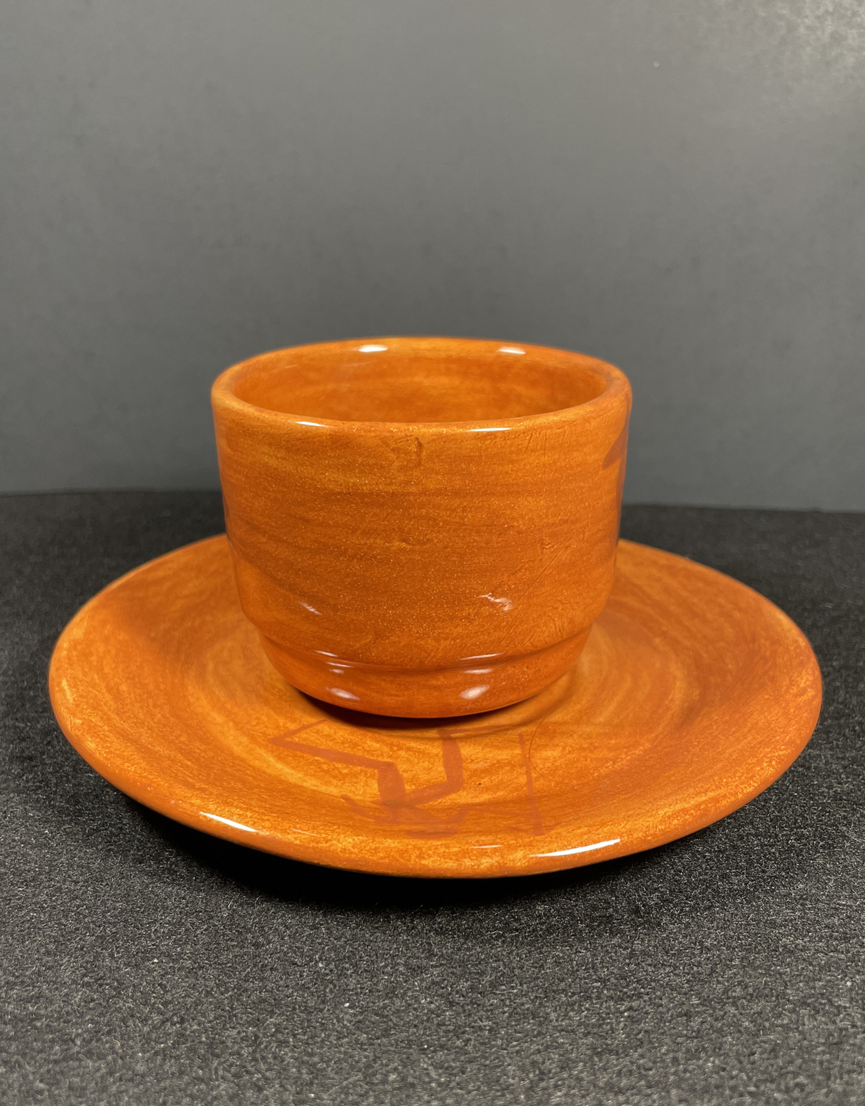 African Pottery Red Ware Cup & Saucer Signed Kazuri Kenya Primitive ...
