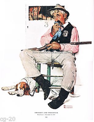 Norman Rockwell Police Officer print SHERIFF & PRISONER Jail Cops ...