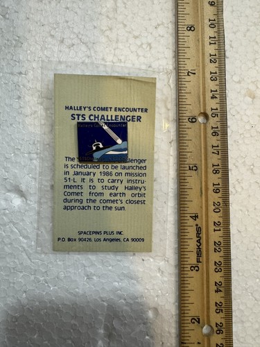 Vintage NASA Space Shuttle Pin - Challenger- Halley’s Comet Encounter ...