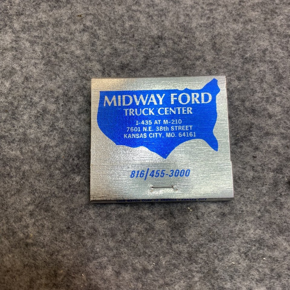 Midway Ford Truck Center Kansas City 1960s Blue Silver Matchbook | eBay