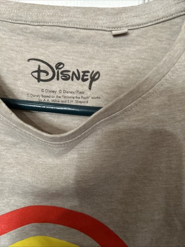 Disney Mickey Mouse Beige graphic Tee Cuffed Sleeve Size Small - Good ...