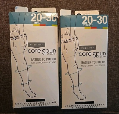 2 Size XL - Core-Spun 20-30mmHg Gradient Compression Support Socks Size ...
