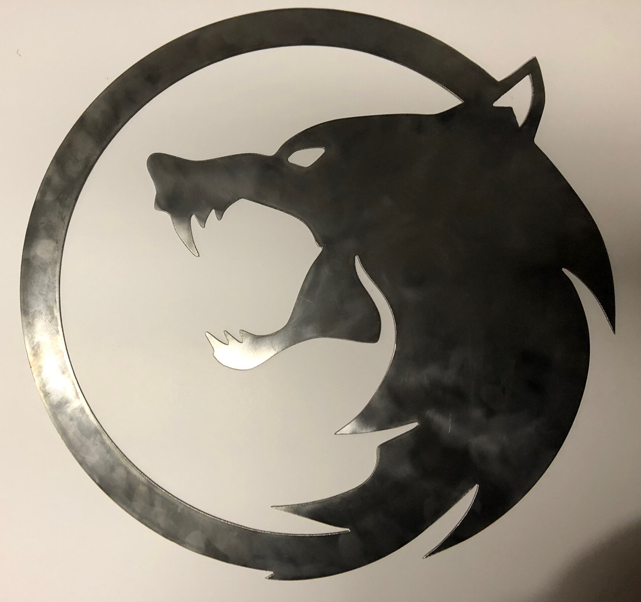20” Witcher Wolf Logo plasma cut sign 16g Steel Werewolf | eBay