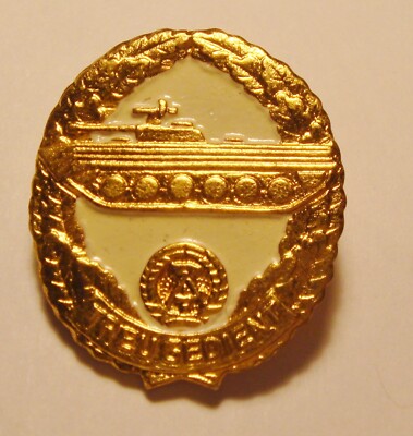 Vintage original German GDR BMP TANK Badge Needle pin "Treu Gedient ...