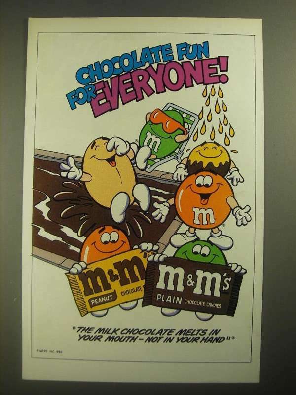 1987 M&M's Candies Ad - Chocolate Fun for Everyone - Pool | eBay