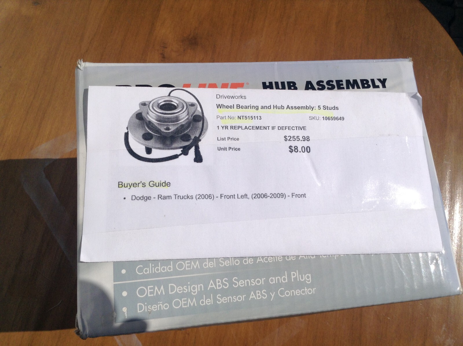 Wheel Bearing and Hub Assembly 515113 CARQUEST/DRIVEWORKS 5-stud | eBay