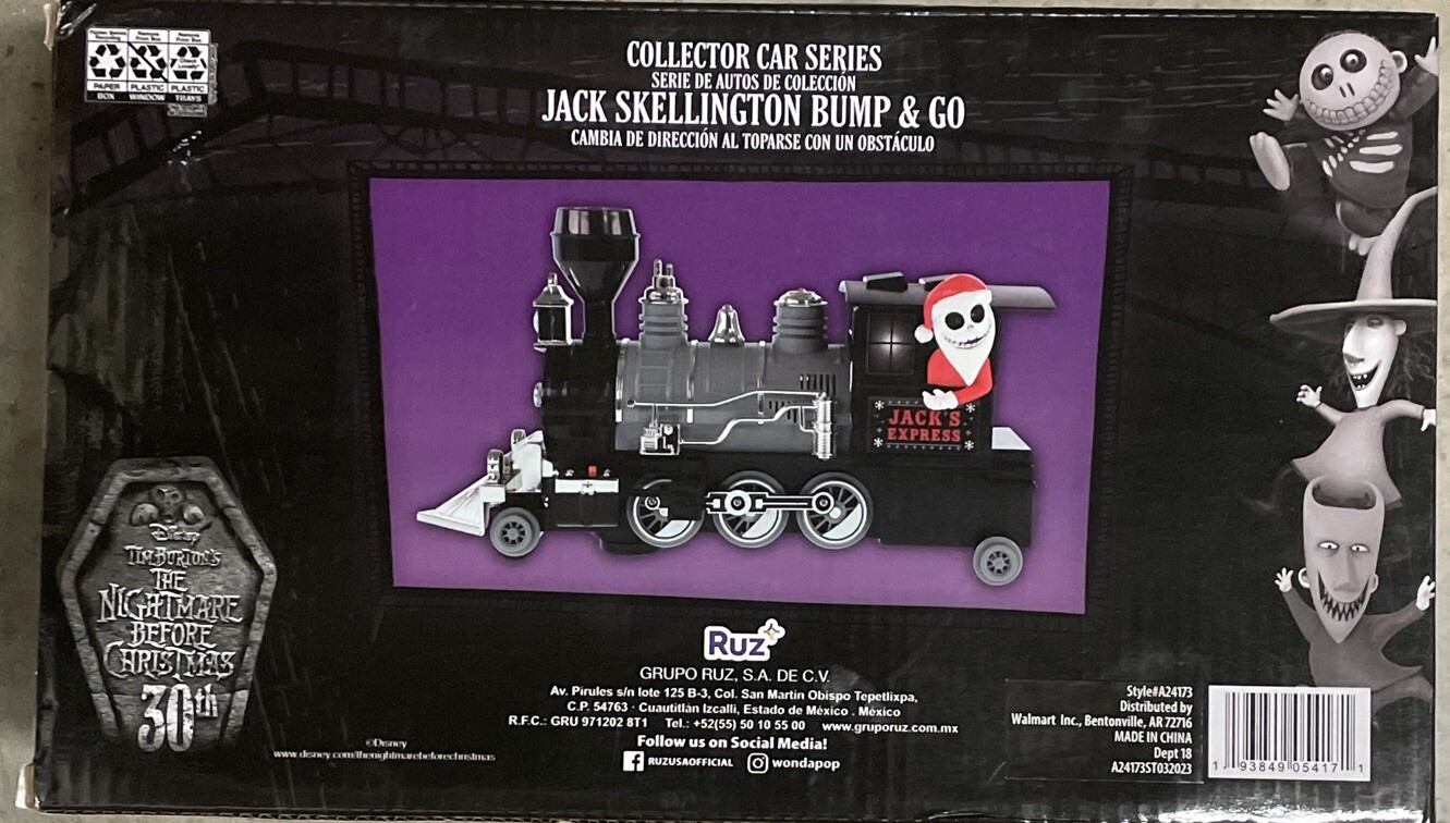 Disney Jack Skellington Bump & Go Conductor Train 30th Anniversary ...