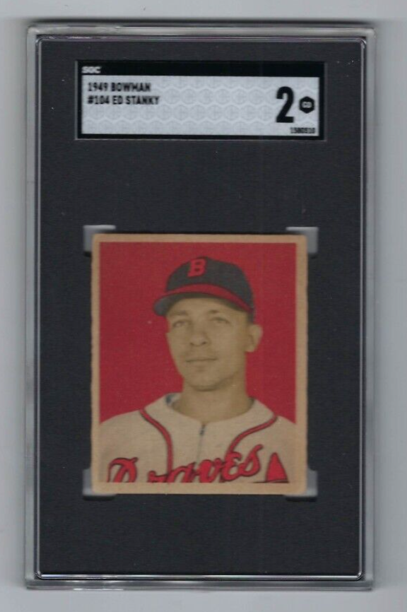 1949 Bowman baseball card #104 Ed Eddie Stanky Boston Braves graded SGC ...