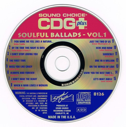 SOUND CHOICE KARAOKE SC-8126 - ORIG SPOTLIGHT CD+G - SOULFUL BALLADS ...