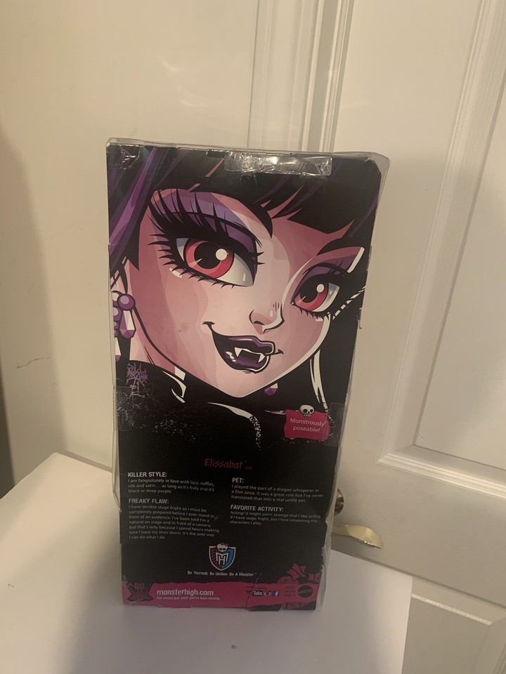 Monster High Frightfully Tall Ghouls 18" Elissabat Doll Mattel Rare HTF ...