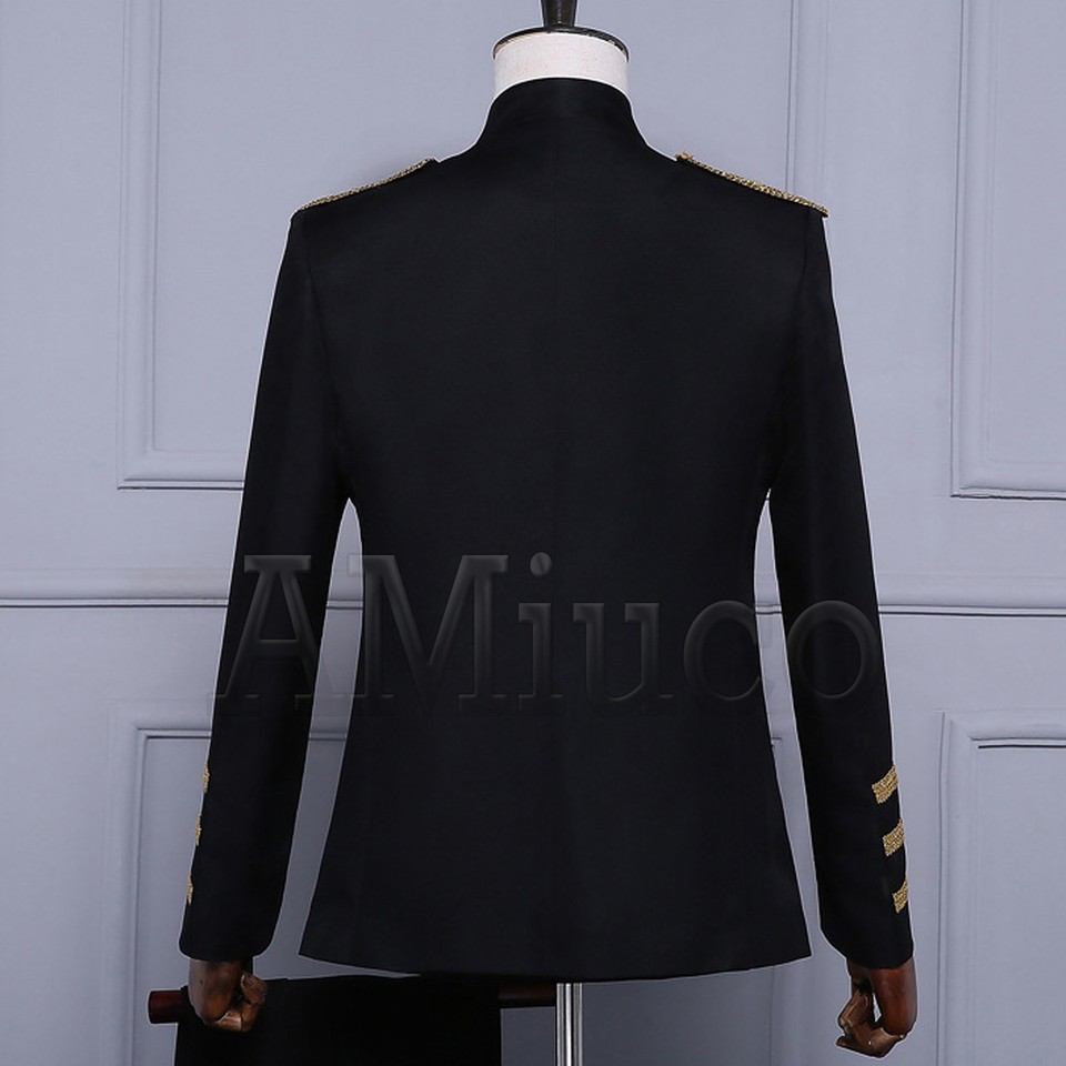Mens Hussar Jacket Artillery Tunic Tops Military Uniform Drummer ...
