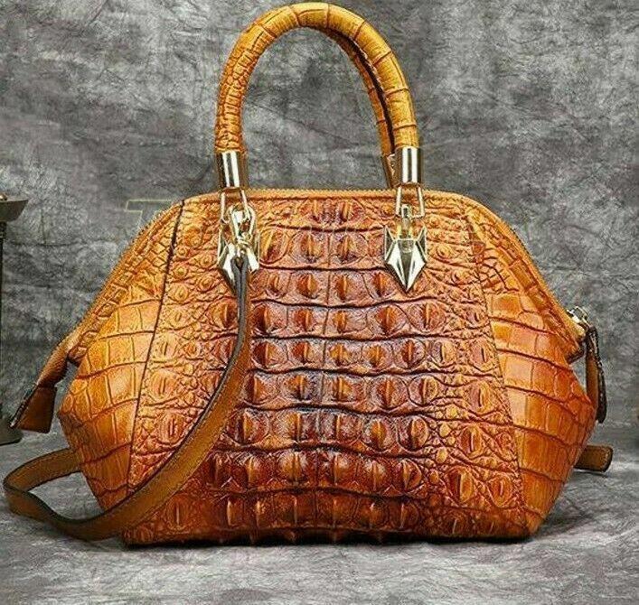 Luxurious New Women's Retro Embossed Handbag Real Leather Shoulder Bag ...