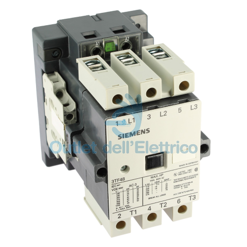 Siemens 3TF48220AC2 Contactor 3 Pin 37KW 400V AC-3 CONT.AUX.2NO+2NC 24V ...