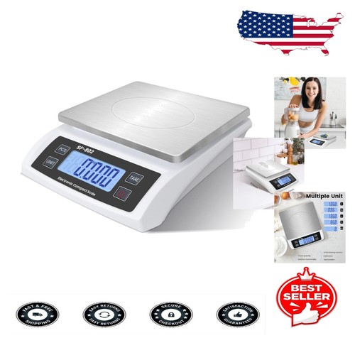 Heavy-Duty 30kg Kitchen Scale with Tare Function - LCD Display for ...