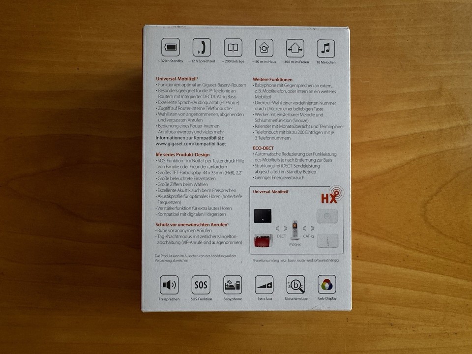 Gigaset E370HX DECT Telefon - Weiß - mit neuen Akkus - Anrufer ...