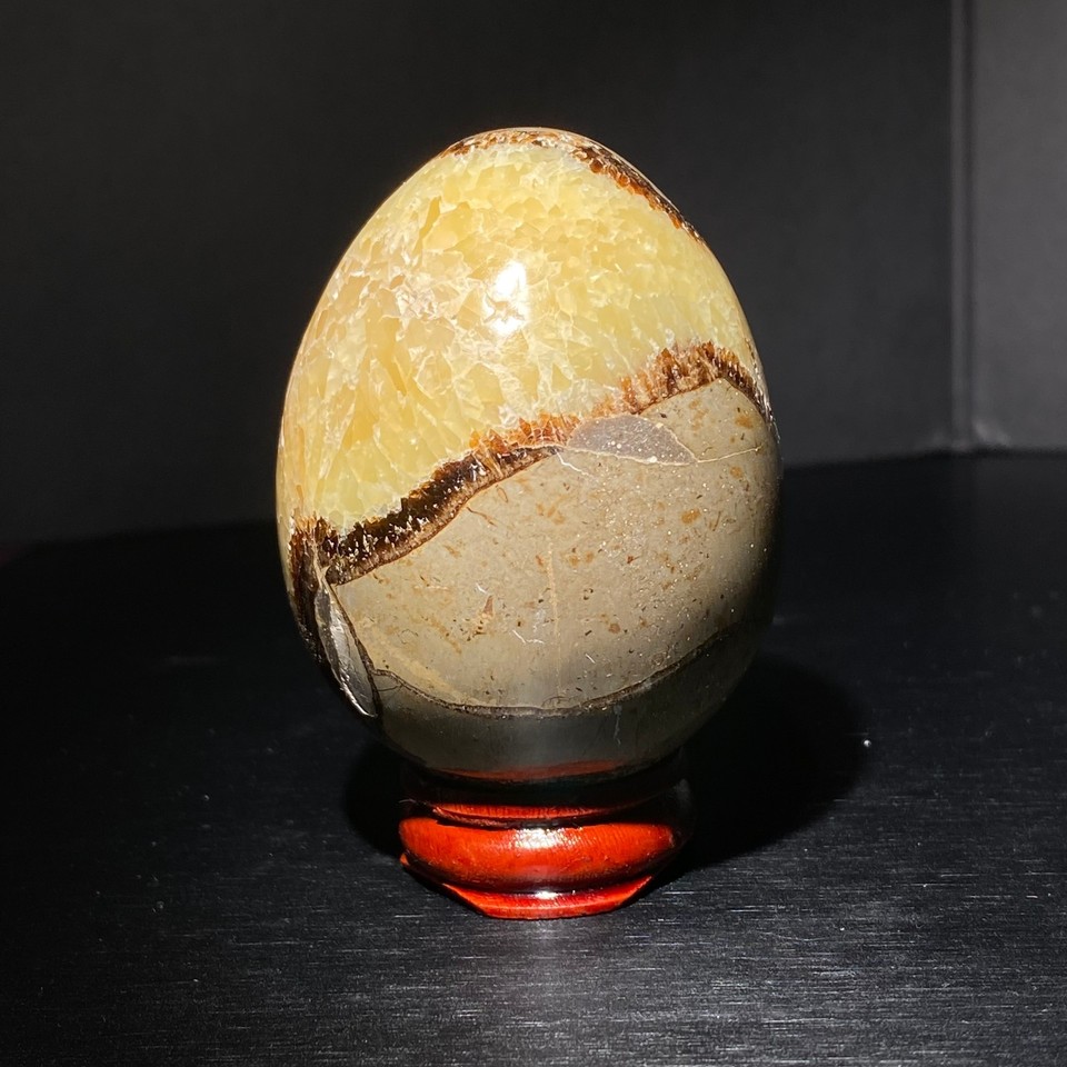 252g Natural Turtle Back Stone Egg Shape Dragon Crystal Crack Healing ...