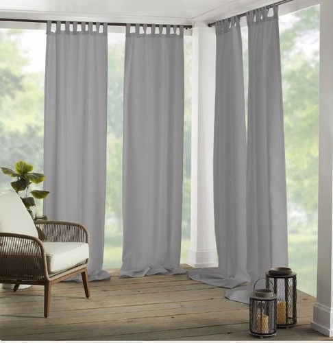 Matine Gray Tab Top Indoor Outdoor Curtain Panel NWT | eBay
