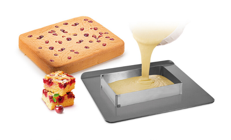 Adjustable Mousse Cake Ring Stainless Steel Cake Cutter Rectangle Cake ...