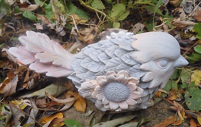 Latex sunflower bird mold plaster cement mould 5"L x 4"H at the tail x ...