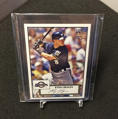 Ryan Braun Rookie 2007 Topps 52 card 20 Brewers Action Photo Variation ...