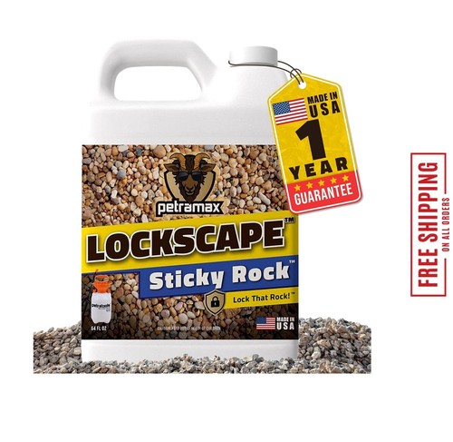 Lockdown Sticky Rock Glue for Landscaping 64 OZ Super Adhesive, Non ...