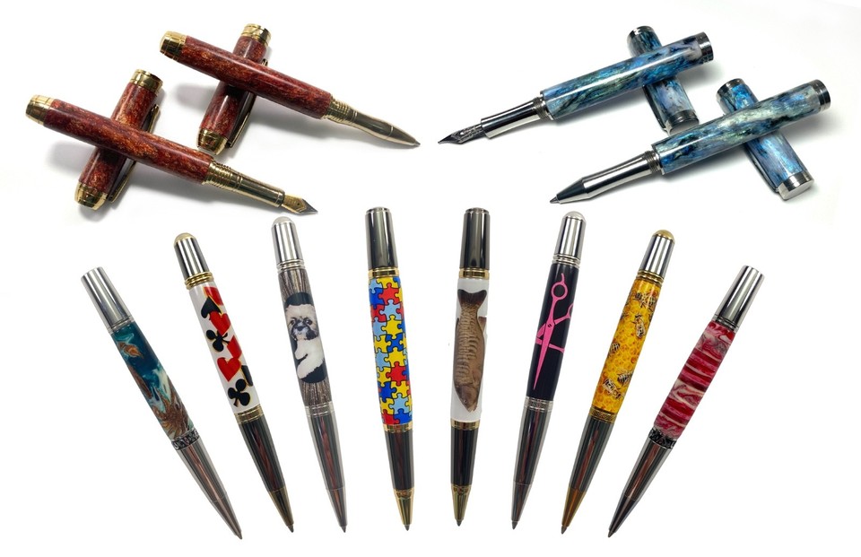 Cherry Red Supersparkle DiamondGlitz Hand Turned Resin Ballpoint ...