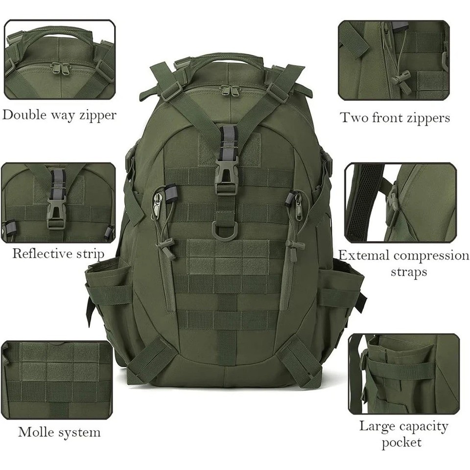 35L Tactical Military Backpack MOLLE Assault Pack Hiking Camping ...