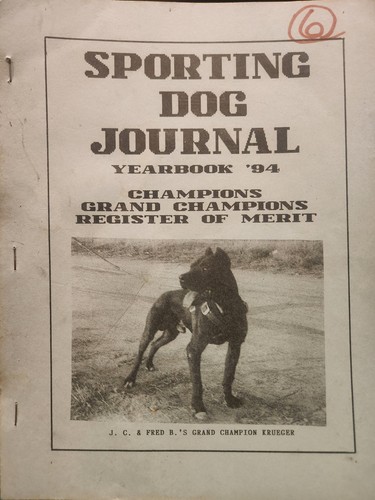 Sporting Dog Journal 1994 PIT BULL Championship And Yearbook,PIT BULL ...