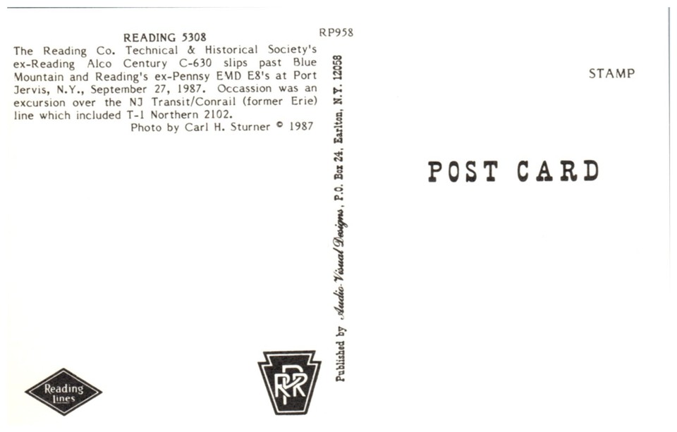 Railroad Train # 5308 pass Blue Mountain & Reading 5998 EMD E8 Port ...