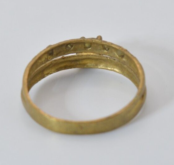 RARE ANCIENT BRONZE AUTHENTIC WHITE STONE ROMAN RING ARTIFACT VERY ...