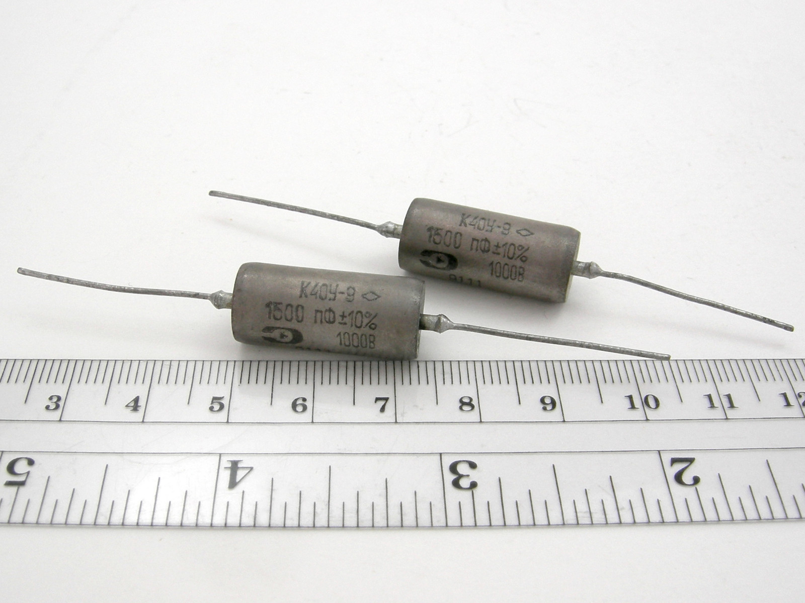 1500pF 1000V K40Y-9 Russian PIO capacitor pair - tested, matched to 1% ...
