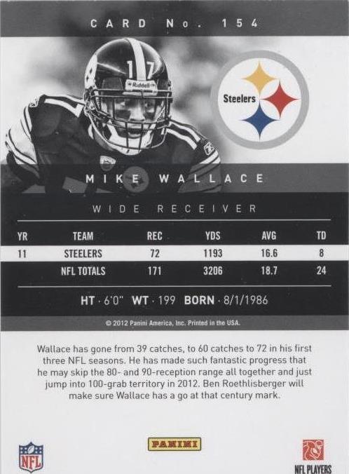2012 Playoff Prestige Mike Wallace #154 for sale | eBay