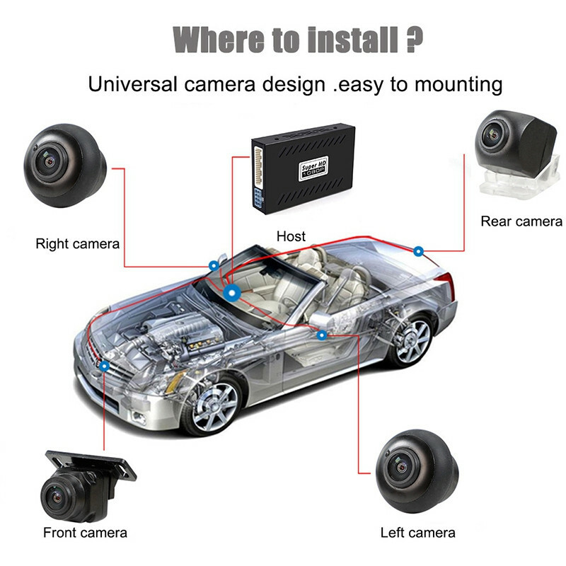 360 Degree Car Surround View System Bird Panorama 4 Camera Recorder ...