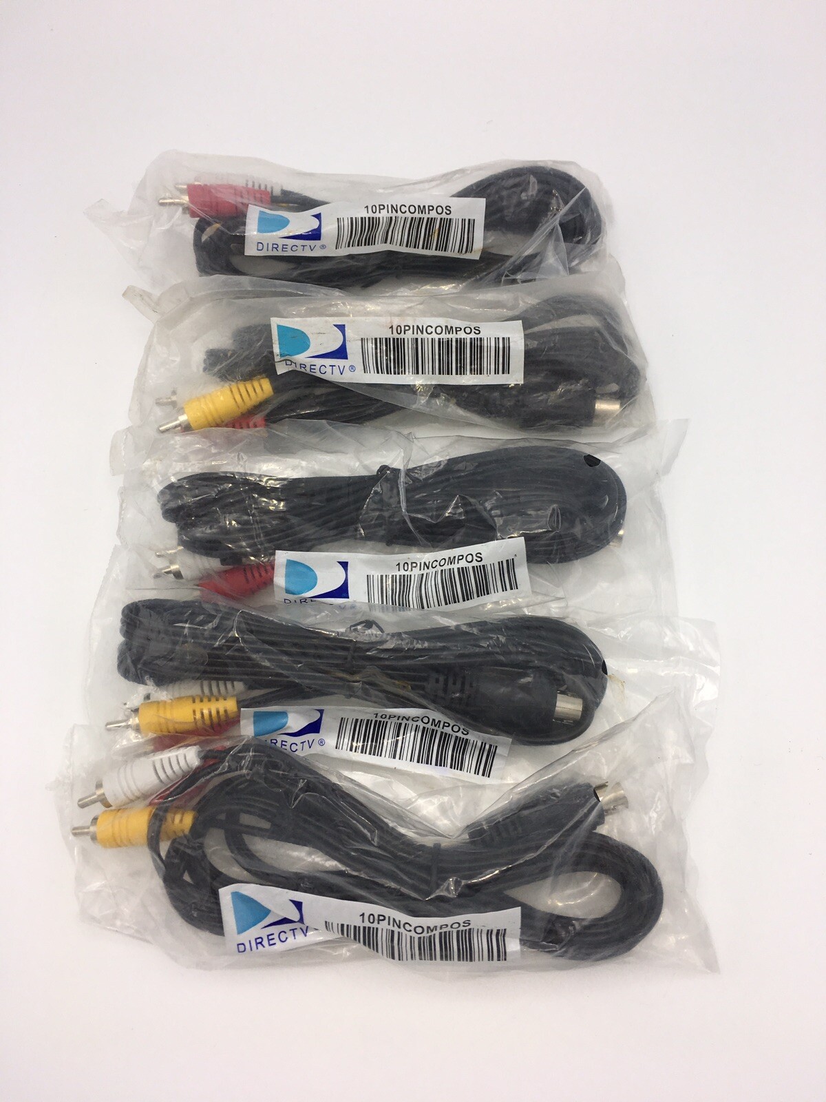 Lot Of 5 DirecTV 10PIN COMPOSITE A/V Cable 10PINCOMPOS RCA Red Yellow ...