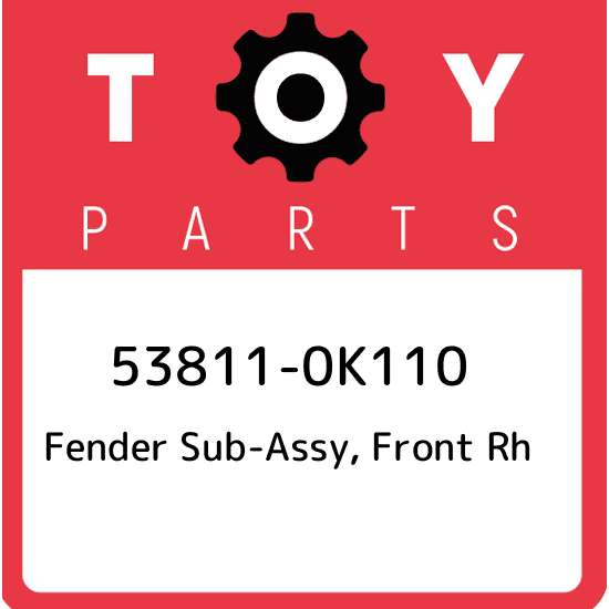 53811-0K110 Toyota Fender sub-assy, front rh 538110K110, New Genuine ...