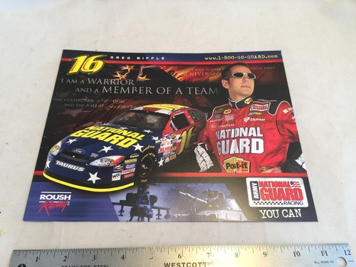 Greg Biffle National Guard #16 Signed Signature Card NASCAR Racing Race ...