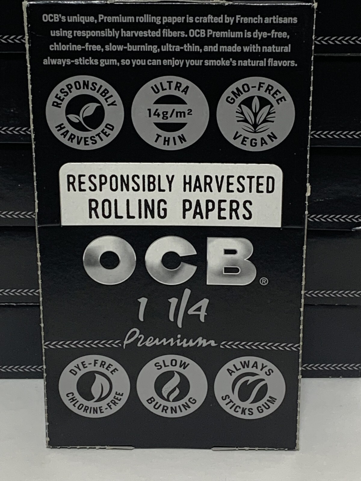 FULL BOX 24 packs of OCB 1 1/4 Size PREMIUM Rolling Papers 50 LEAVES ...