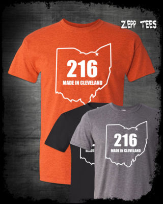 216 Made In Cleveland Ohio T-Shirt Believeland Cavs Browns Indians The ...