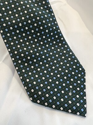 robert talbott tie Castleton Green Sky Blue Square Design Silk | eBay