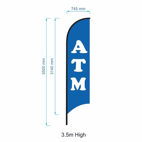 3.5m ATM Flag Set / Outdoor Advertising Flag Banners Kit- Ship Today ...